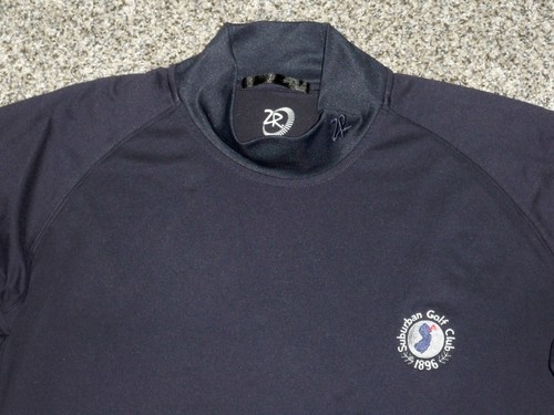 Men's ZERO RESTRICTION Short Mock Pullover L NAVY BLUE w/ZR & 1896 Golf ...