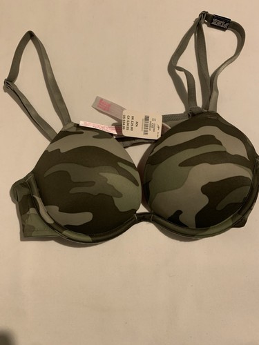 VICTORIAS SECRET PINK WEAR EVERYWHERE SUPER PUSH UP PADDED BRA GREEN ...