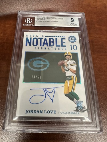 JORDAN LOVE 2020 Panini ENCASED Rookie Notable Signatures ON CARD AUTO ...