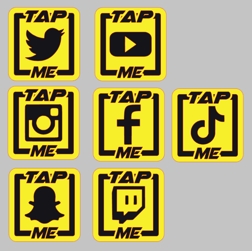 Tap me NFC Car Sticker Vinyl Decal social media Logo Chip insta snap ...