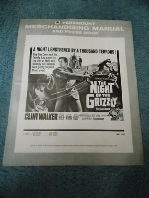 NIGHT OF THE GRIZZLY(1965)CLINT WALKER ORIGINAL PRESSBOOK | eBay