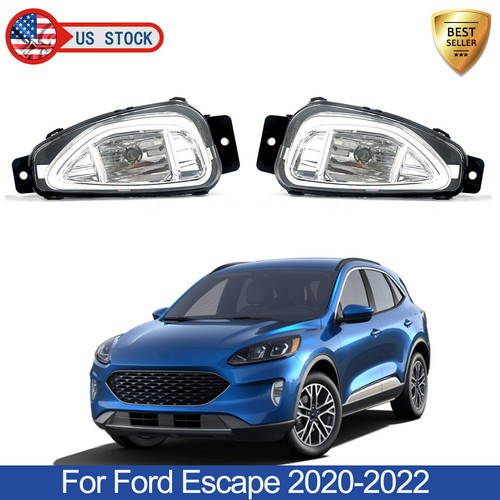 2Pcs Front Fog Lights Driving Lamps with Halogen Bulbs For Ford Escape ...