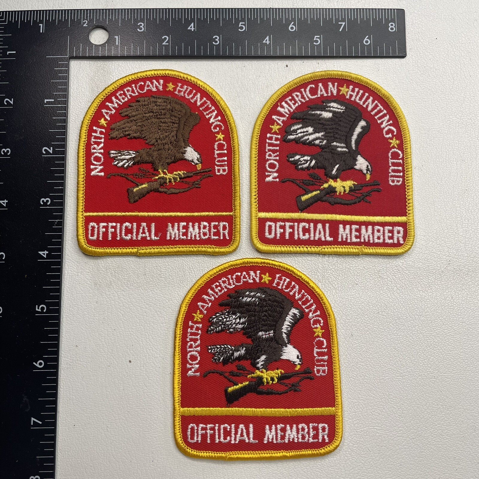 Lot Of 3 VARIATIONS Of Eagle NORTH AMERICA HUNTING CLUB Patches Lot Of ...