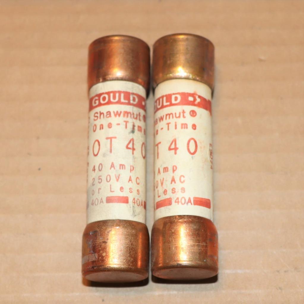 One Lot of 2 Ferraz Shawmut Gould One-Time OT40 40 Amp Tested Fuses | eBay