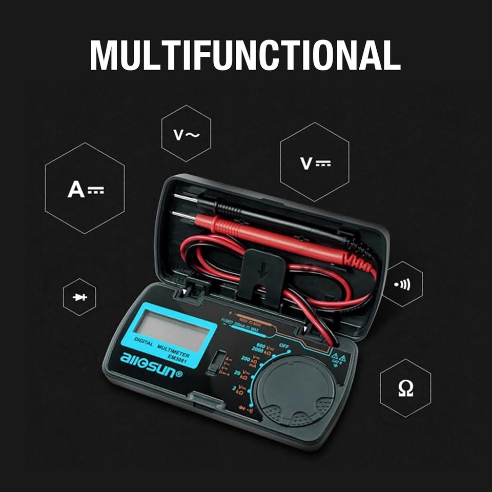 ALLOSUN Digital Multimeter/DMM/Multi Tester Amp/Ohm/Volt Meter/Diode ...
