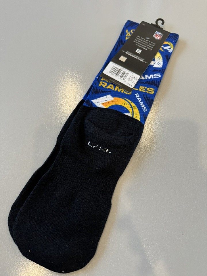 LA Rams Socks Los Angeles NFL Logo Sketch Rock 'Em Size L/XL 9-13 ...