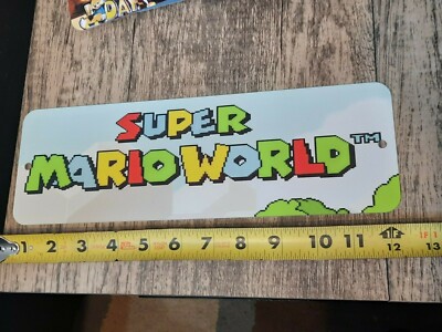 Super Mario World Classic Arcade Marquee Banner 4x12 Metal Wall Sign | eBay