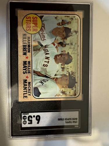 1968 Topps Baseball Cards # 490 Superstars Mantle Mays Killebrew⚾️💥 SGC ...
