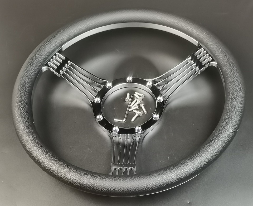 GM Chevy 14" Banjo Style Billet Chrome Steering Wheel w/Horn Button 9 ...