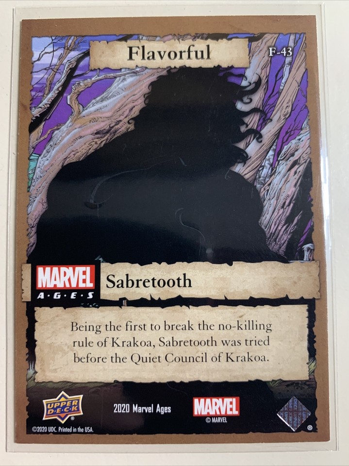 2020 Marvel Ages Flavorful Sabretooth Trading Card | eBay