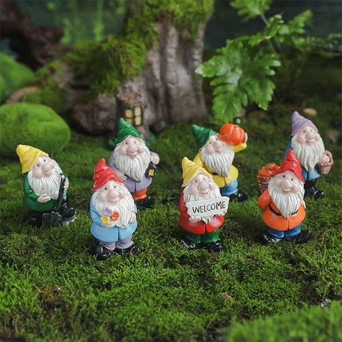 Fairy Garden Mini Gnome Figurines Cartoon Gnomes Statuette Universal | eBay
