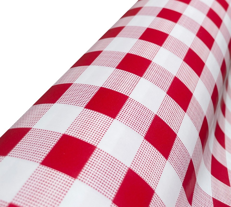 Red Plaid Premium Plastic Vinyl Table Cover Tablecloth Protector - Sold ...