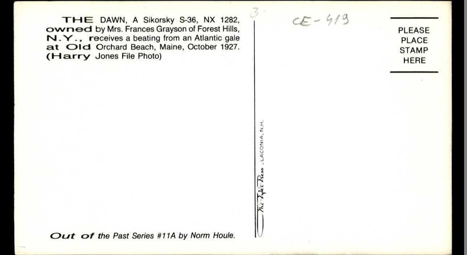 CE0419 usa maine aircraft plane avion sikorsky s 36 nx 1282 frances ...