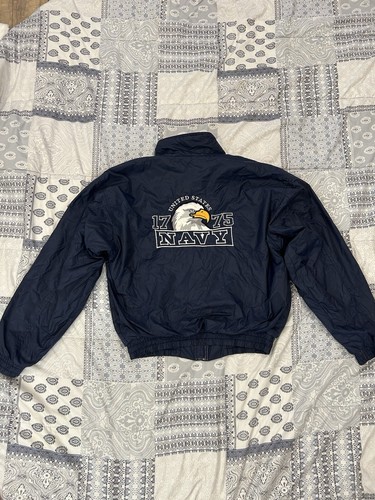 Oarsman Jacket Medium Men's Bomber Blue Windbreaker United State Navy ...