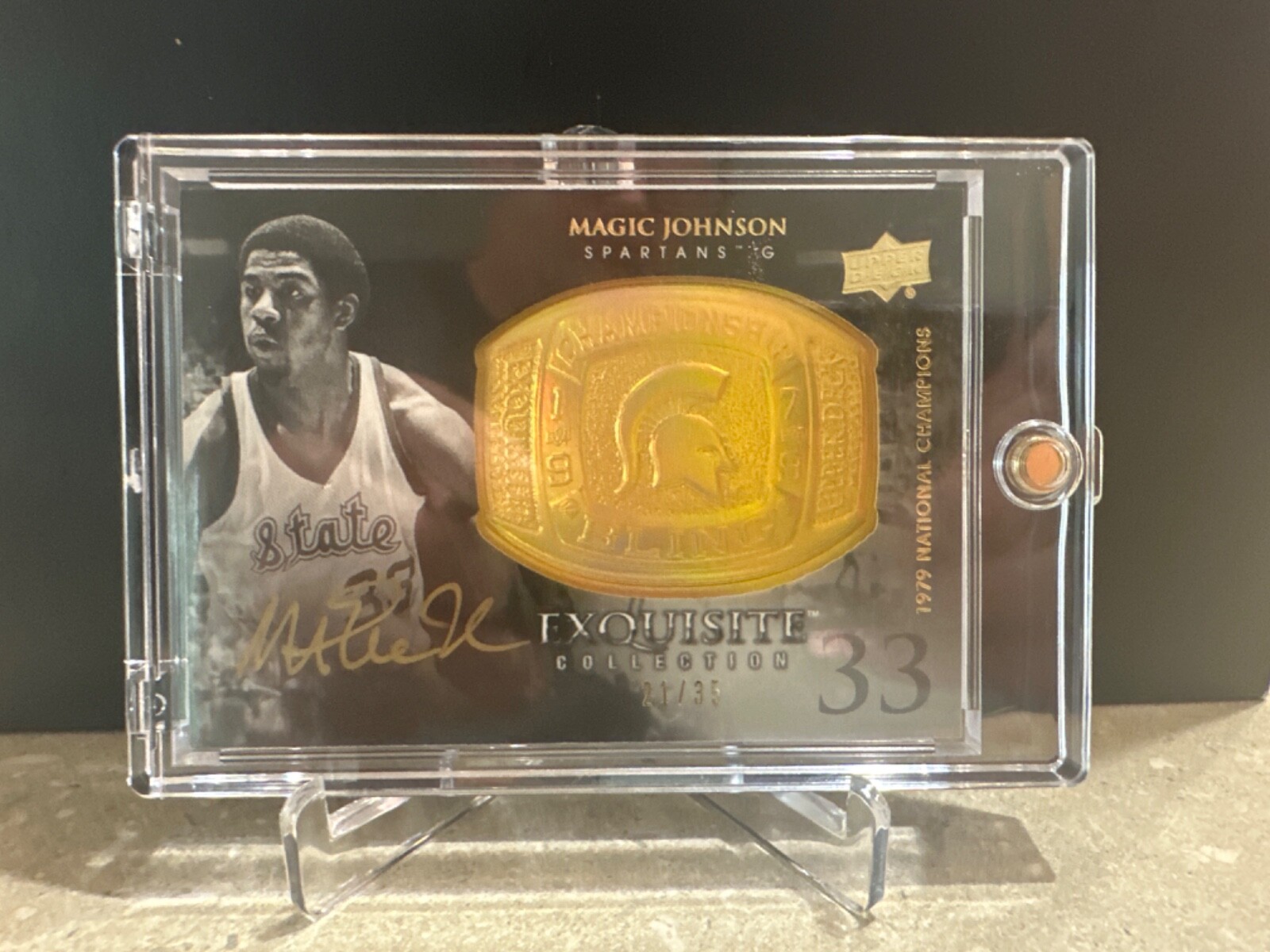 Magic Johnson Auto 21/35 - Spartans - Upper Deck - Exquisite ...