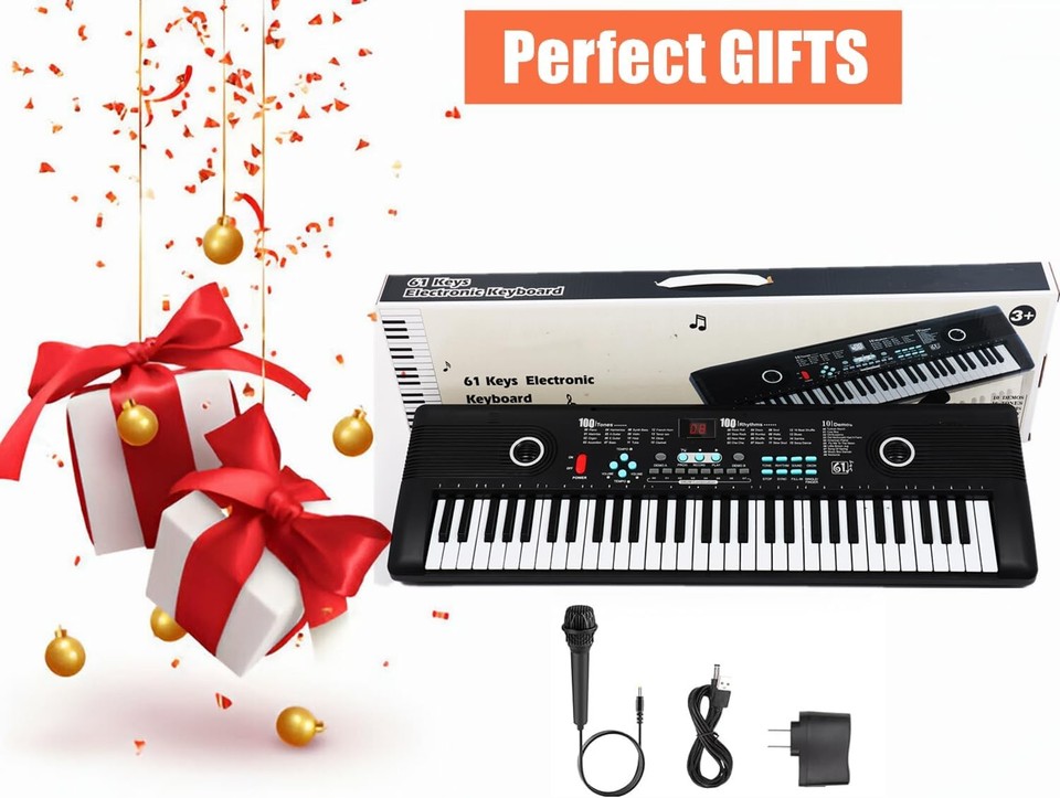 61 Key Keyboard Piano, Electric Piano Keyboard Kit for Children Audlt ...