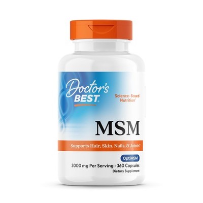 Doctor's BEST MSM with OptiMSM, Hair, Skin, Nails, Joints, Non-GMO ...