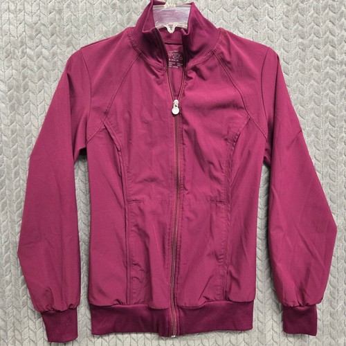 Cherokee Infinity XS Knit Warm Up Solid Red Purple Full Zip Scrubs ...