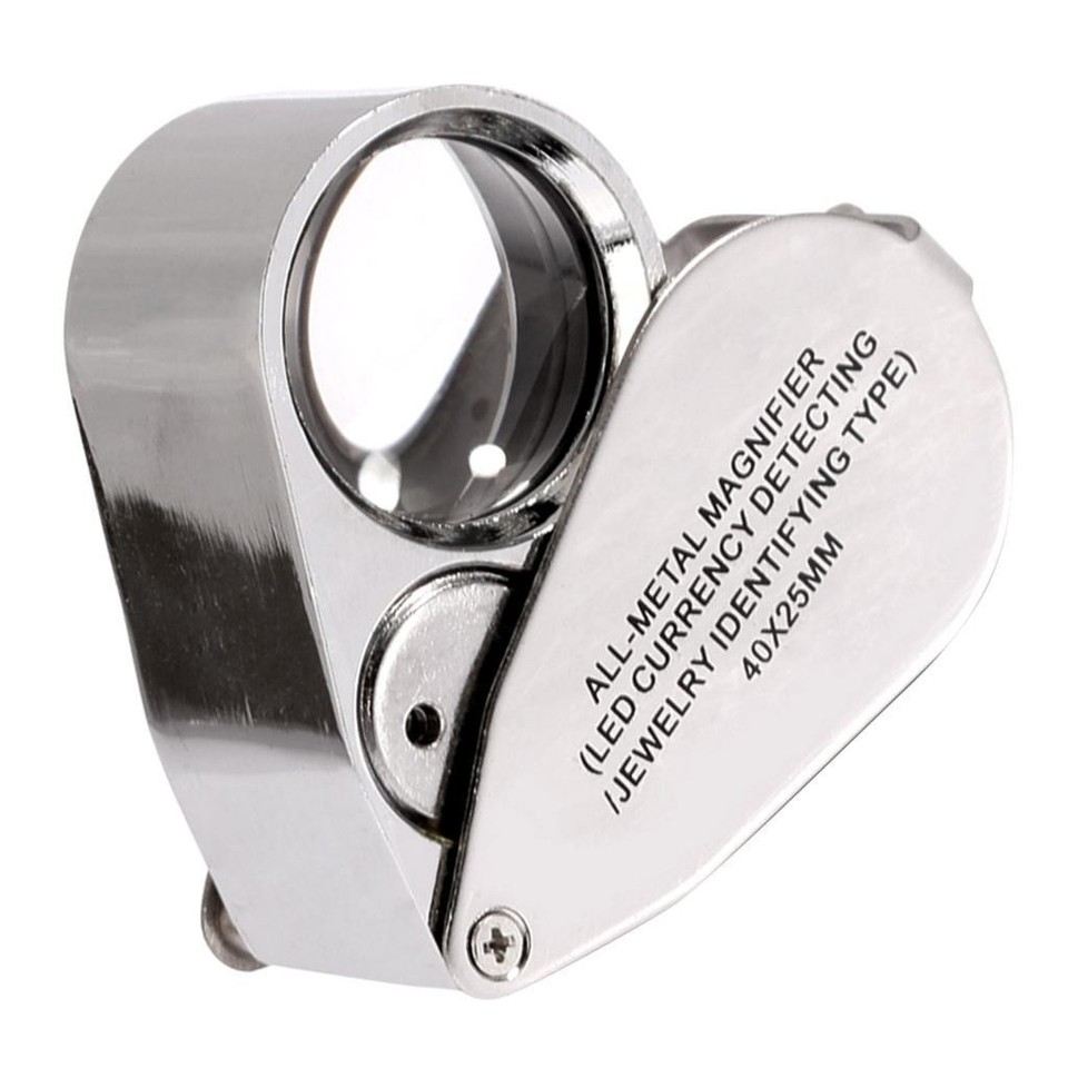 40x Pocket Magnifying Jeweler Loupe Lens Eye Glass with LED | eBay ...