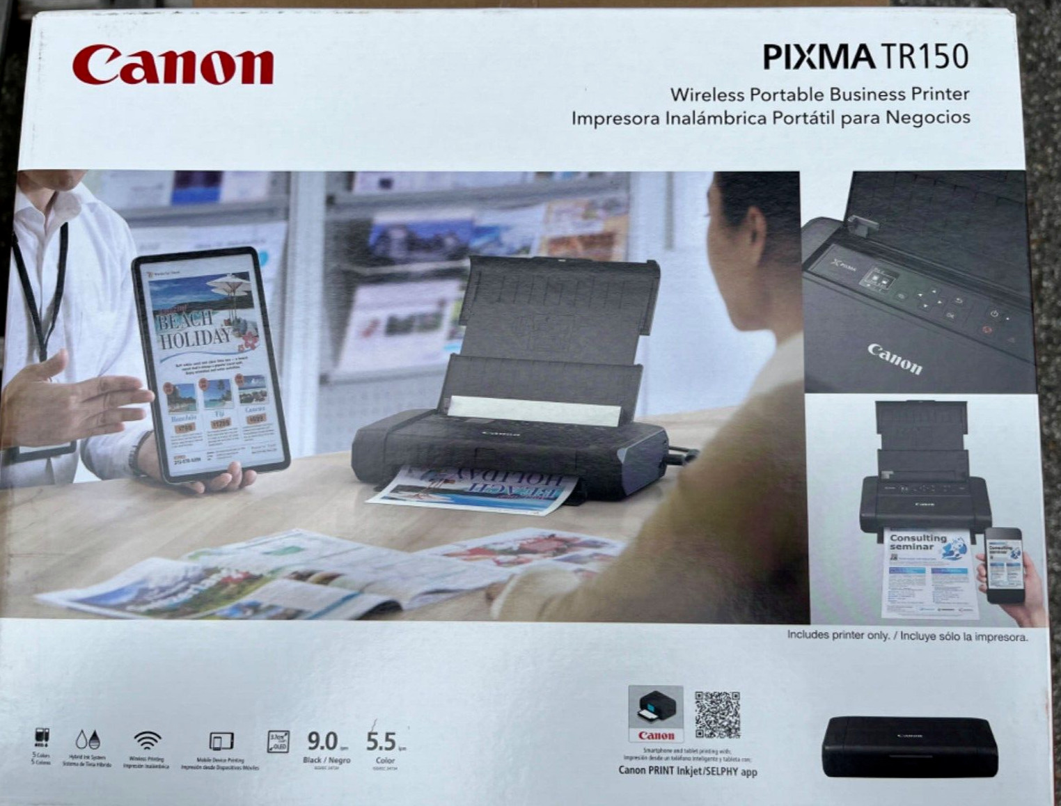 New Canon PIXMA TR150 Wireless Mobile Portable Business Inkjet Printer ...