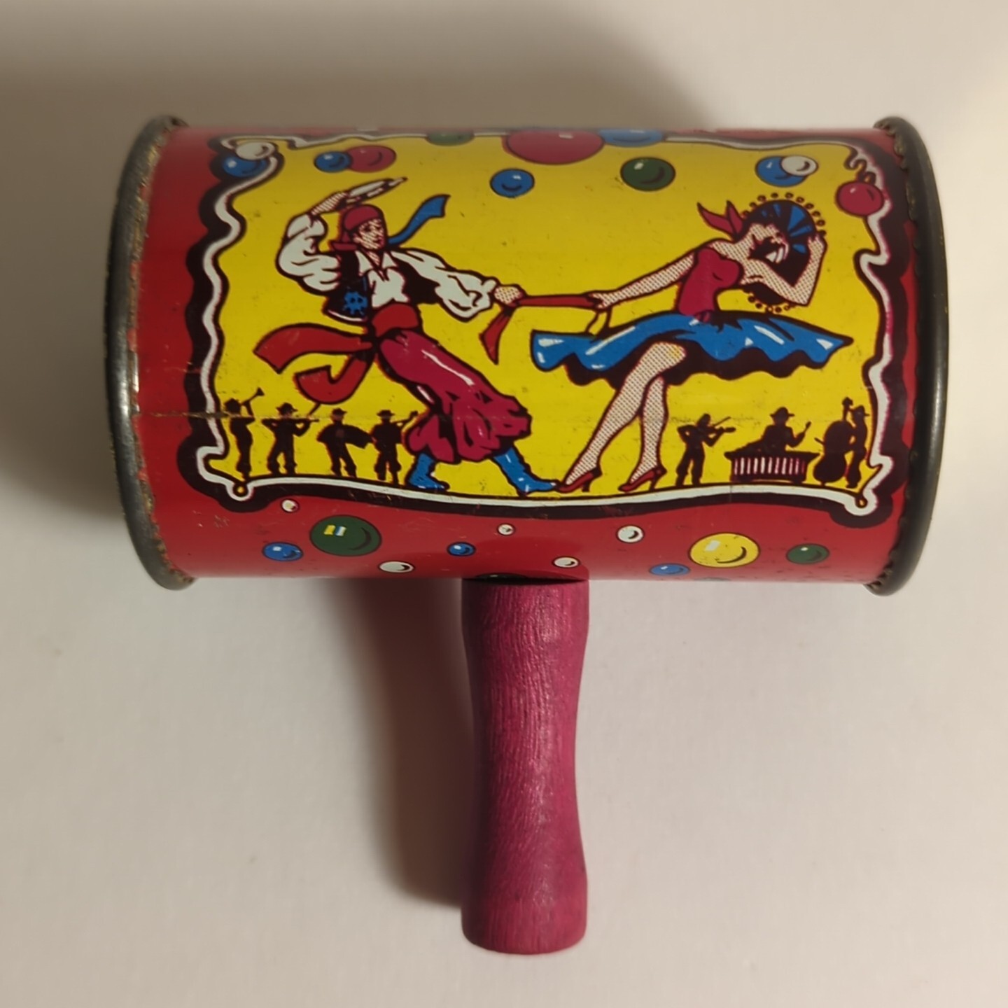 Vintage Kirchhof Tin Life Of The Party Wood Handle Noisemaker Rattle ...
