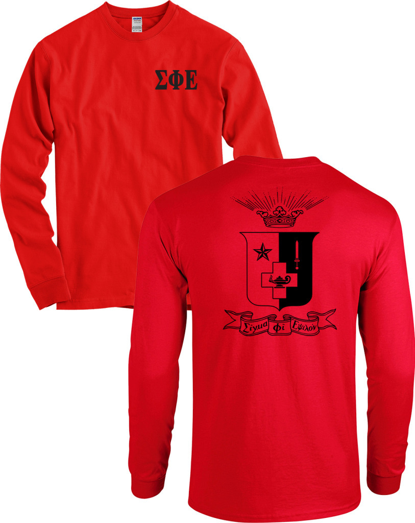 Sigma Phi Epsilon Fraternity Crest Long Sleeve SigEp Shirt - MANY ...