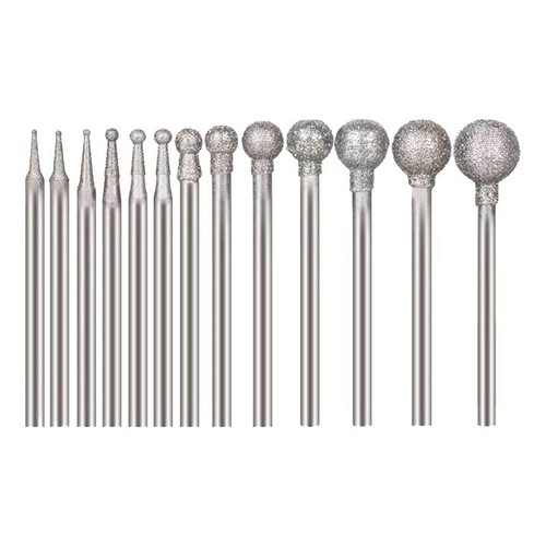 13 Pcs Ball Shape Diamond Burr Diamond Mounted Grinding Burs Stone ...