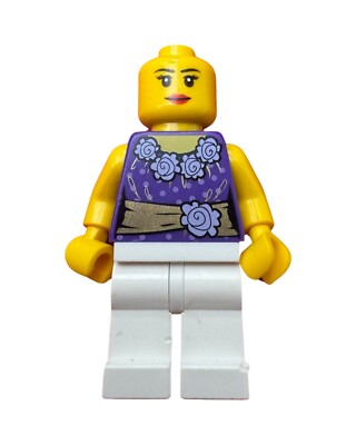 Lego Female Dark Purple Blouse with Gold Sash and Flowers, White Legs ...