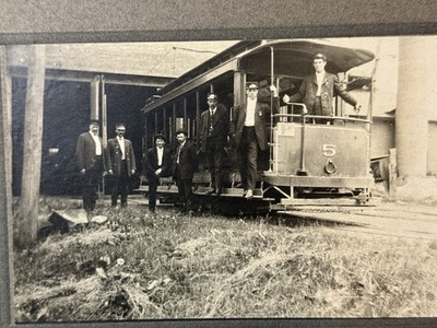 Antique Mounted Photo Train Trolley Steuben Co Area 1900s Trolley Car ...