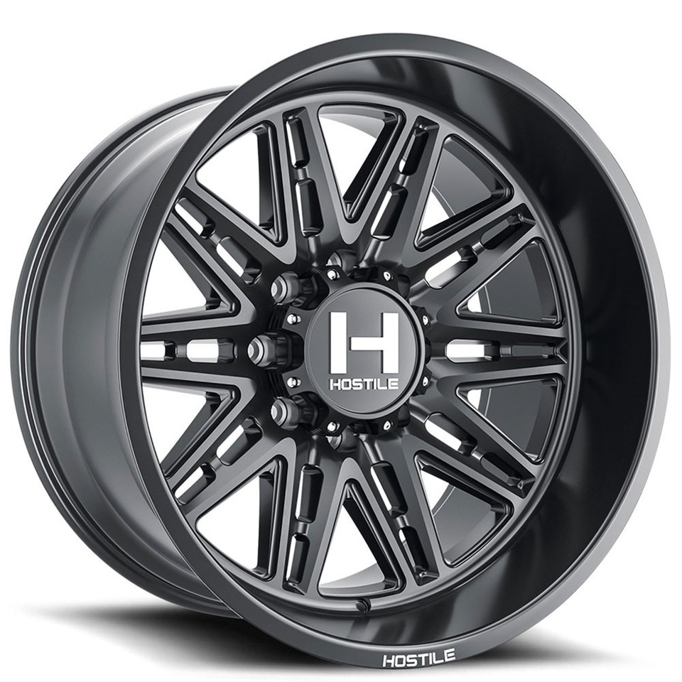 20x12" Hostile Wheels H126 Maniac Satin Black Off-Road Rims (5 pcs ...
