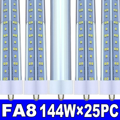 25Pack T8 8FT LED Tube Light Single Pin FA8 144W 6500K LED Shop Light ...