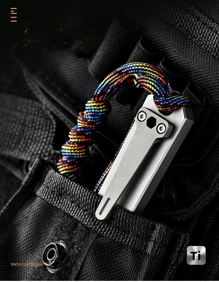 EDC Titanium Multi Tools Pry Bar Crowbar Fidget Clicker Card Toy Stress ...