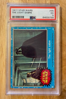 1977 Star Wars Card, The Light Sabre # 45, PSA Graded: Excellent 5 | eBay