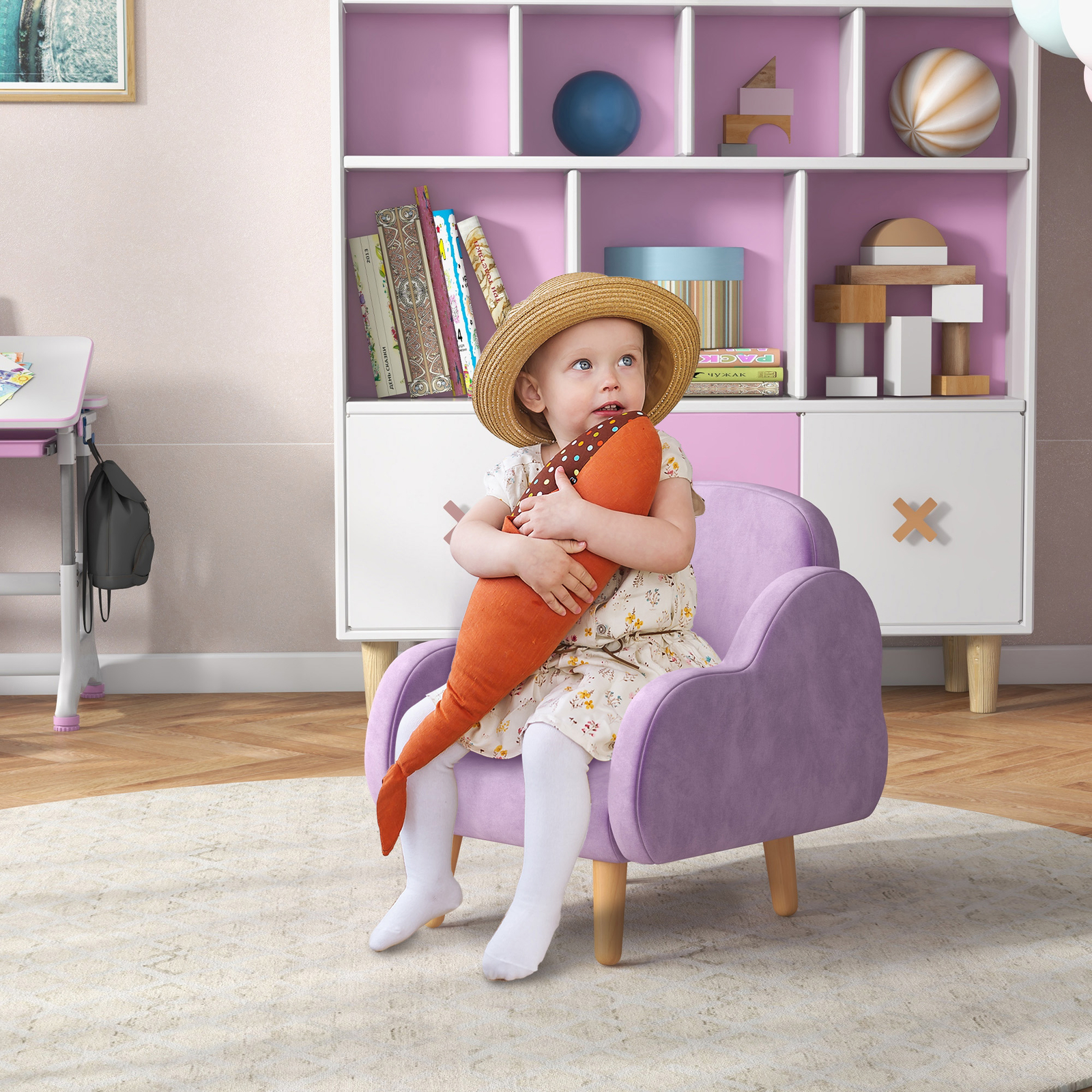 Cloud-Shaped Toddler Armchair, Kids Mini Chair for Playroom, Bedroom ...