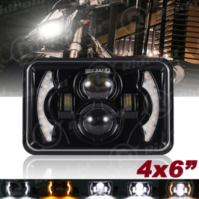 4x6" LED Headlight Halo Projector Hi-Lo Sealed Beam For YAMAHA TW200 DT ...