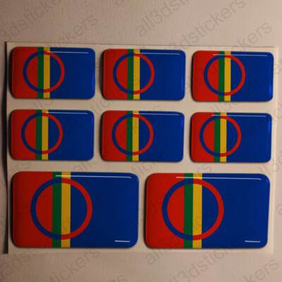 Sticker Sami Resin Domed Stickers Sami Flag 3D Vinyl Adhesive Decal Car ...