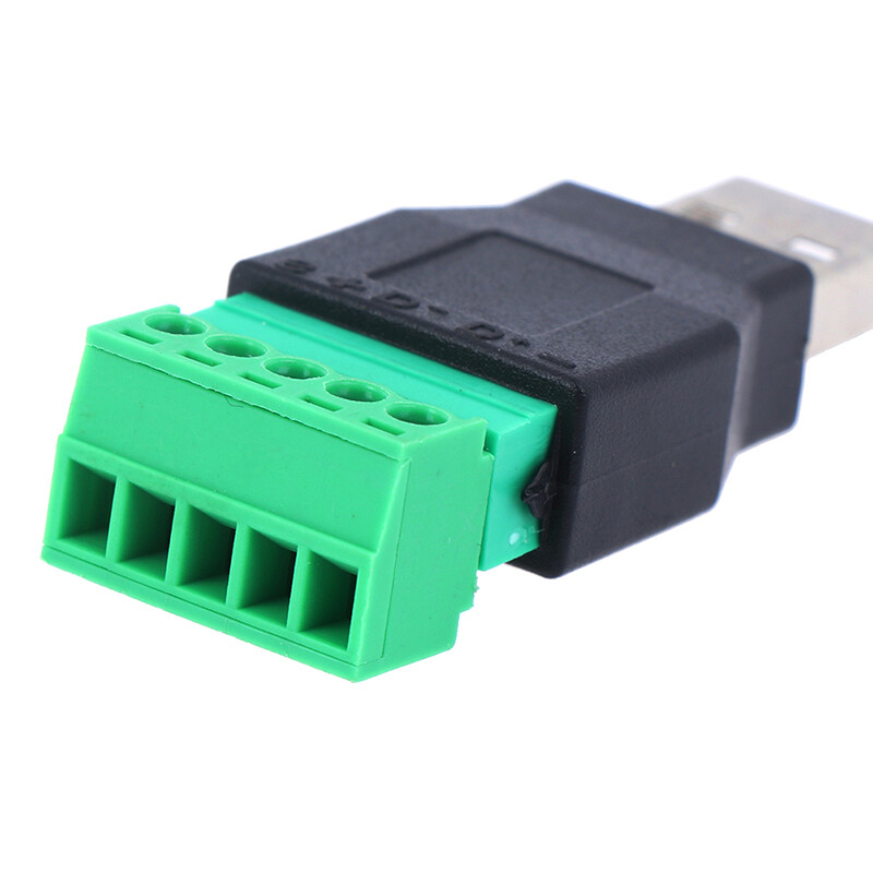 USB 2.0 Type A Male to 5P Screw w/ Shield Terminal Plug Connector ...