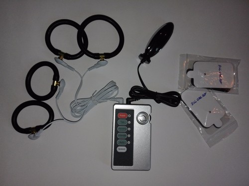 ELECTROSEX TENS E-STIM PLAY SET WITH CONTROL UNIT 4 X CONDUCTIVE RINGS ...