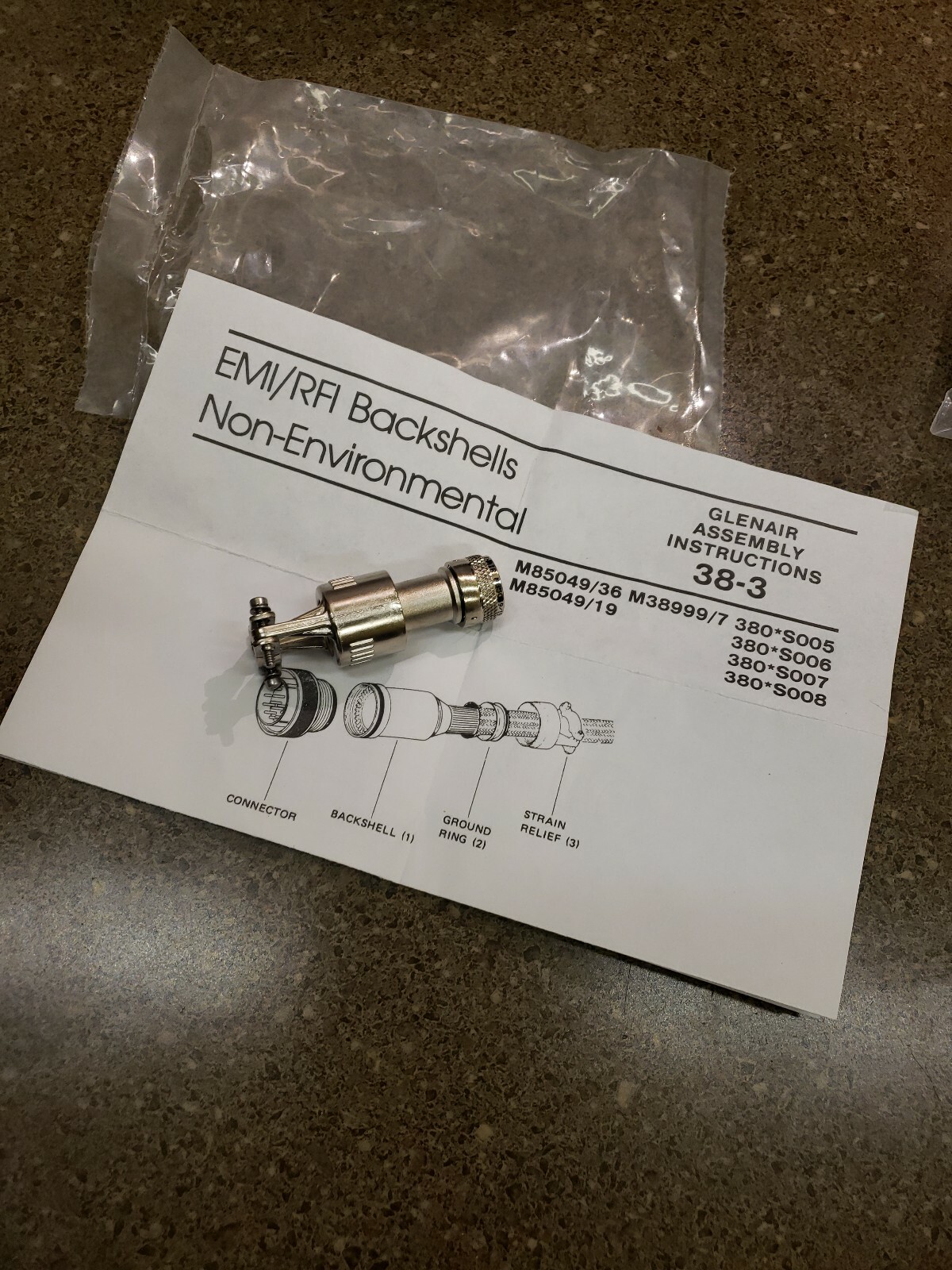 Glenair EMI/RFI Backshell M85049/1911N03 1637 Connector | eBay