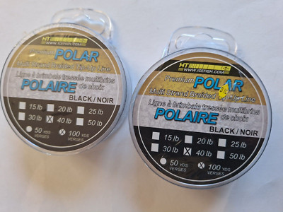 2 HT Enterprises POLAR 40lb 100yds Multi-Strand Braided Tip-Up Ice ...