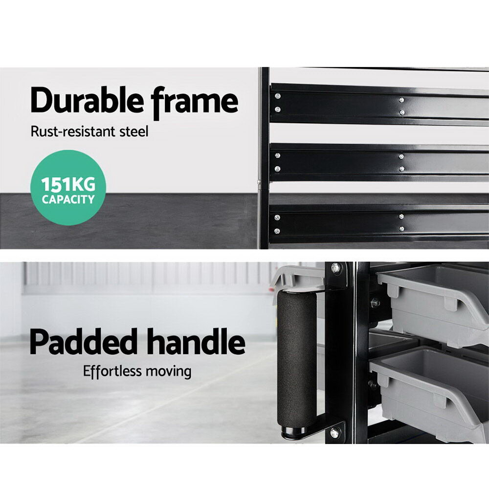 Durable Double Sided Storage Rack Stand with Injection Moulded Bins and ...