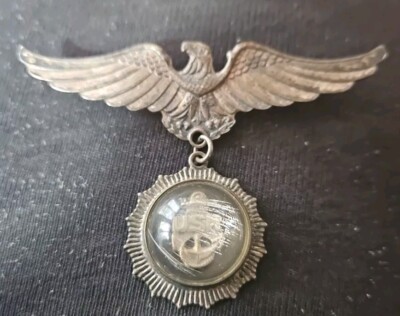 VINTAGE WWII STERLING SILVER USN EAGLE WINGS HOMEFRONT SWEETHEART PIN ...