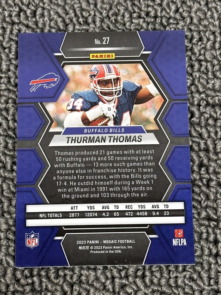 2023 Panini Mosaic ~ Thurman Thomas ~ Base ~ 27 ~ Bills | eBay