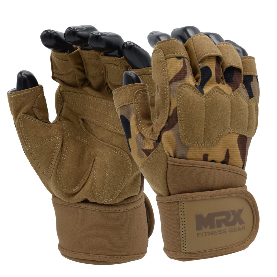 MRX Men Weightlifting Gloves Gym Exercise Fingerless Wrist Support ...