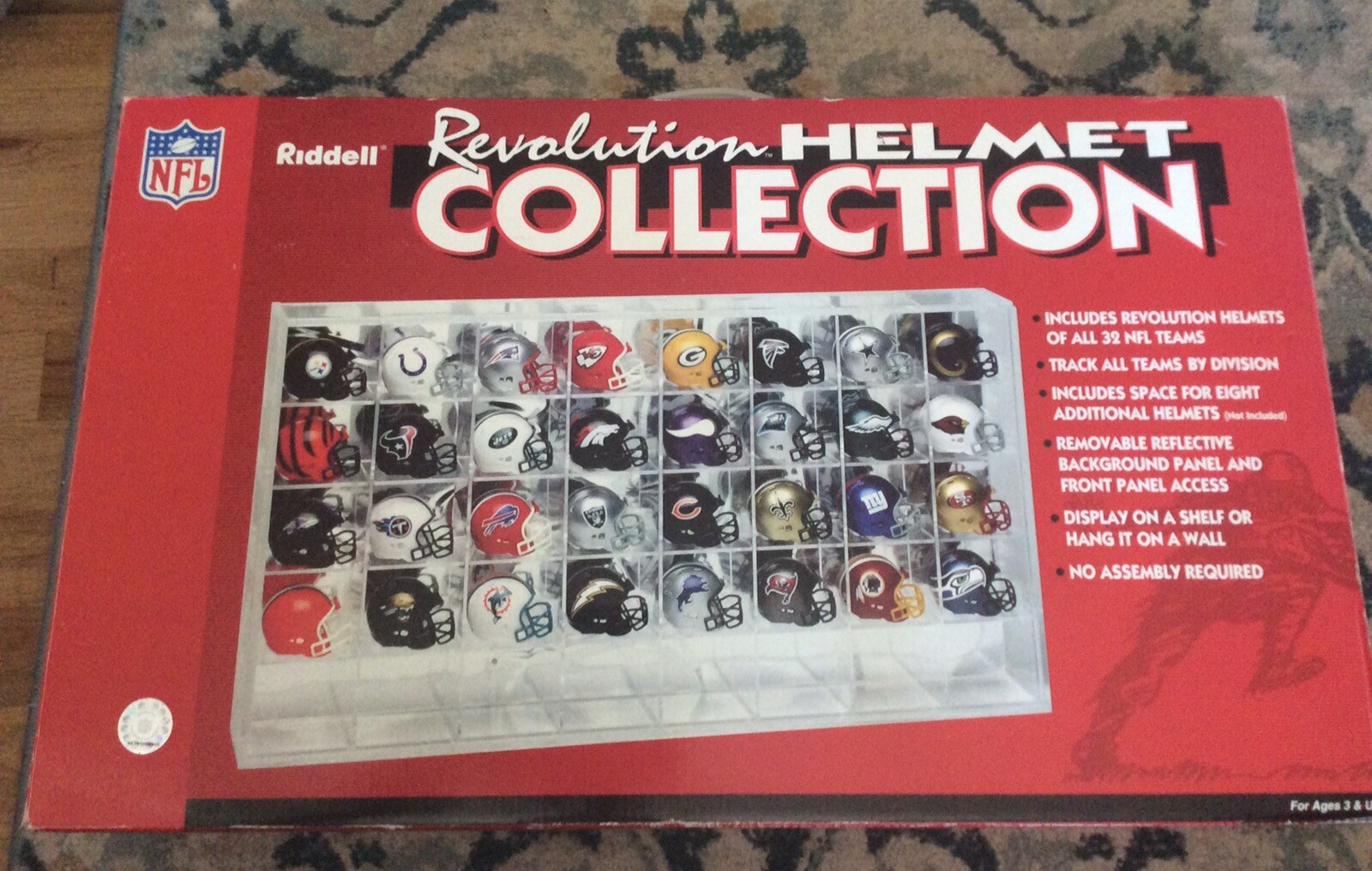 RIDDELL NFL REVOLUTION HELMET COLLECTION WITH DISPLAY CASE (32) TEAMS ...