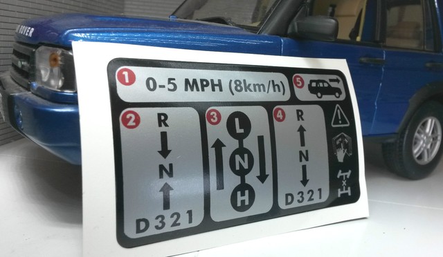 Land Rover Discovery 2 Diff Lock Center Console Sticker BAC 001150 for ...