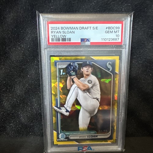 2024 Bowman Draft Sapphire Ryan Sloan Yellow Prospect 1st PSA 10 #58/75 ...