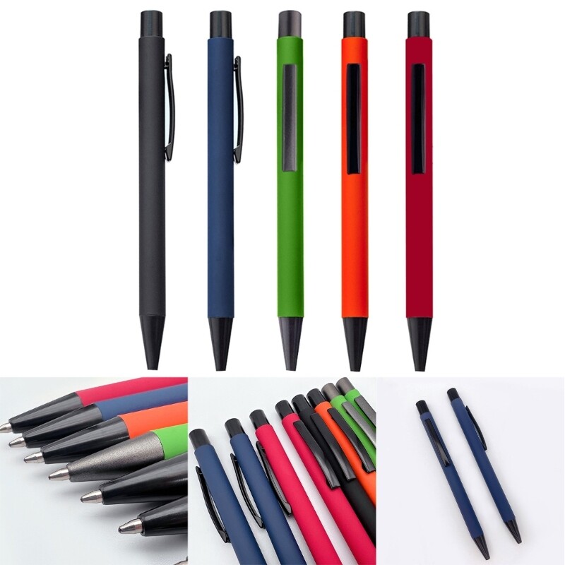 10x Metal Ballpoint Pen 1.0mm Black/Blue Writing Pens Retractable ...