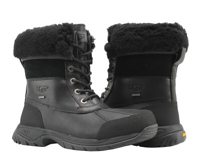 UGG Australia Butte Black Waterproof Leather Men's Winter Boots 5521 ...