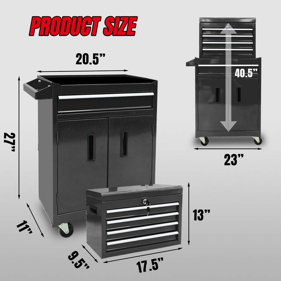 Torin Rolling Tool Chest: Metal Tool Box with Wheels,, Liner, 5-Drawer ...